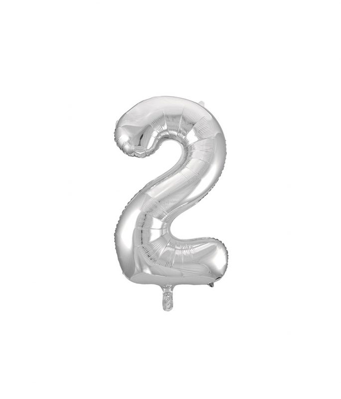 Silver Foil Number Balloon 2 – LookSharpStore
