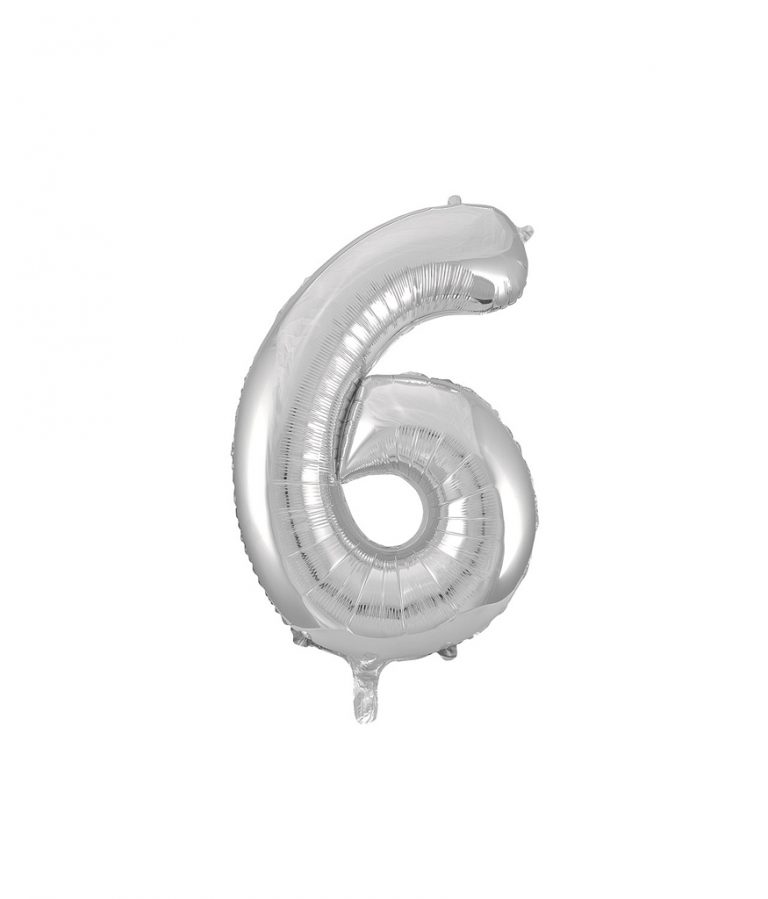 Silver Foil Number Balloon 6 – LookSharpStore