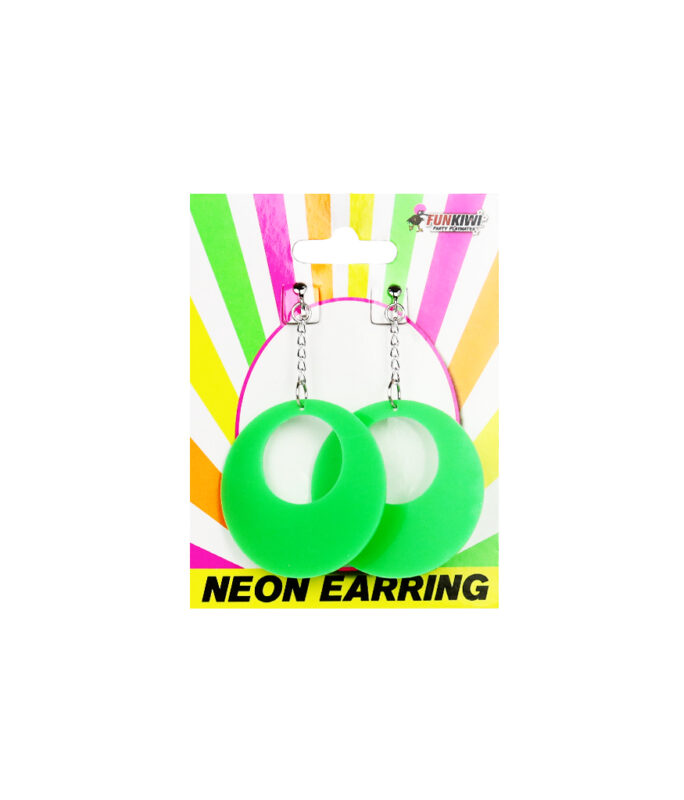Neon Green Oval Earrings – LookSharpStore