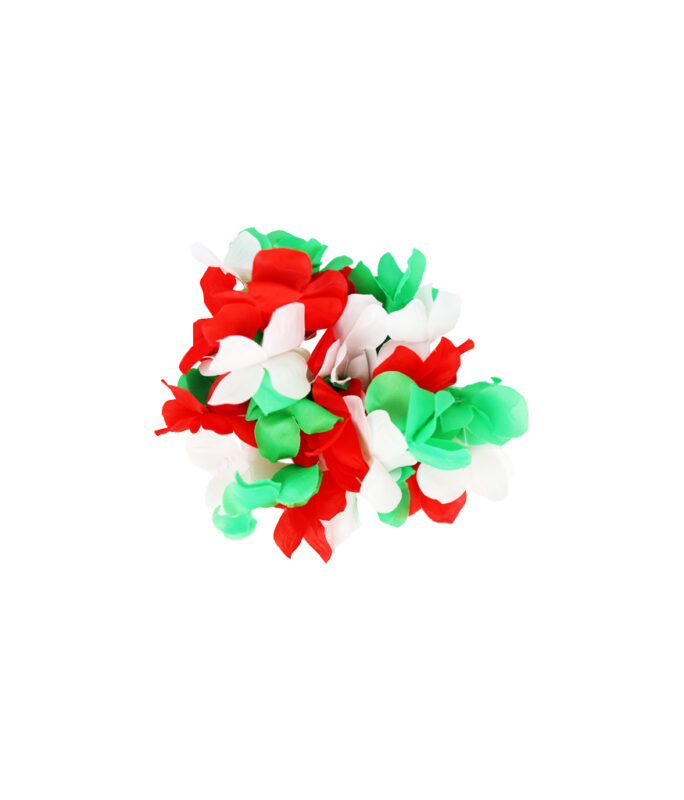 Mixed Colour Flower Lei (Red, Green & White) | LookSharpStore