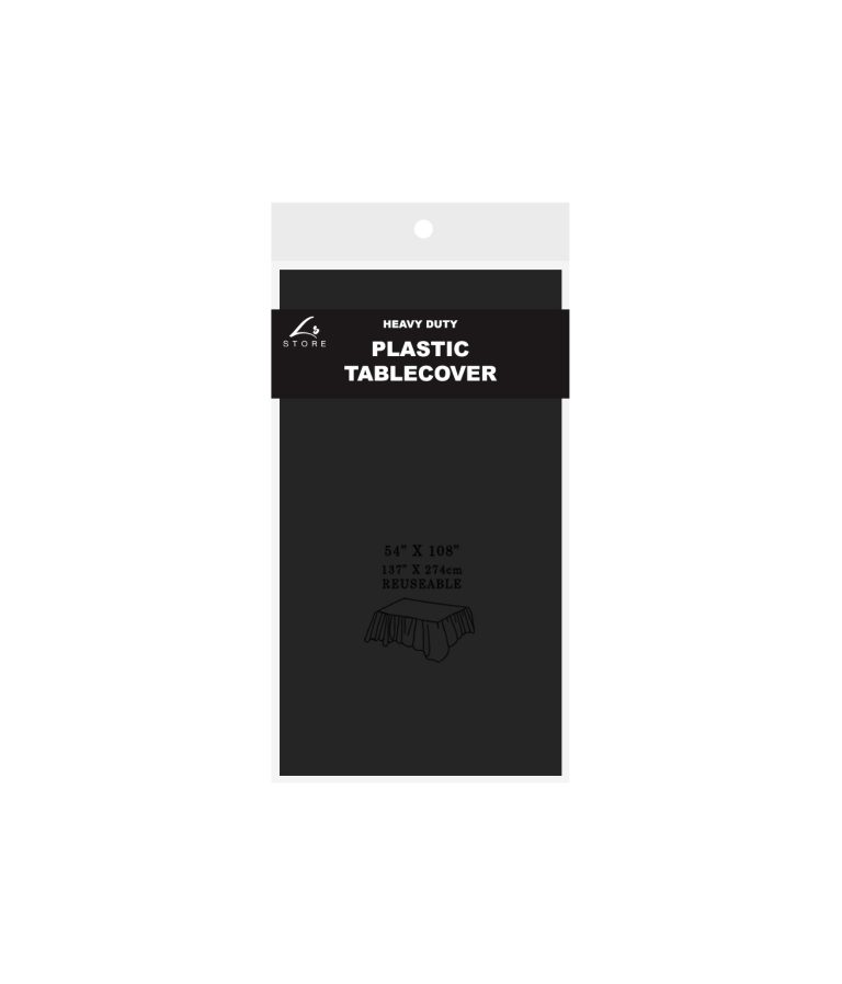 Black Plastic Tablecover 137x274cm – LookSharpStore