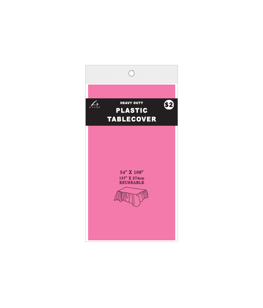 Hot Pink Plastic Tablecover 137x274cm | LookSharpStore