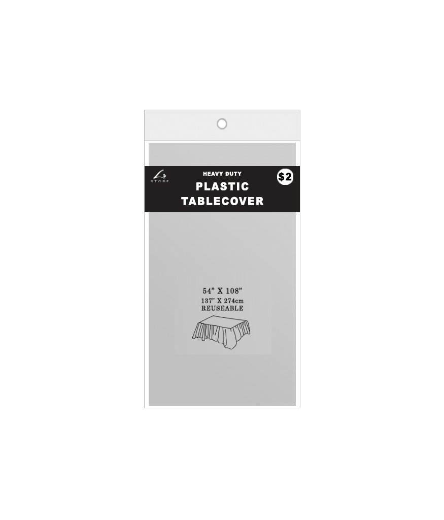 Silver Plastic Tablecover 137x274cm | LookSharpStore