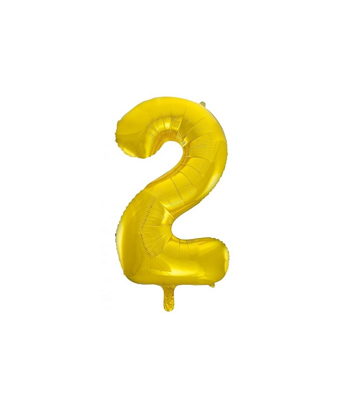 Gold Foil Number Balloon 2 – LookSharpStore