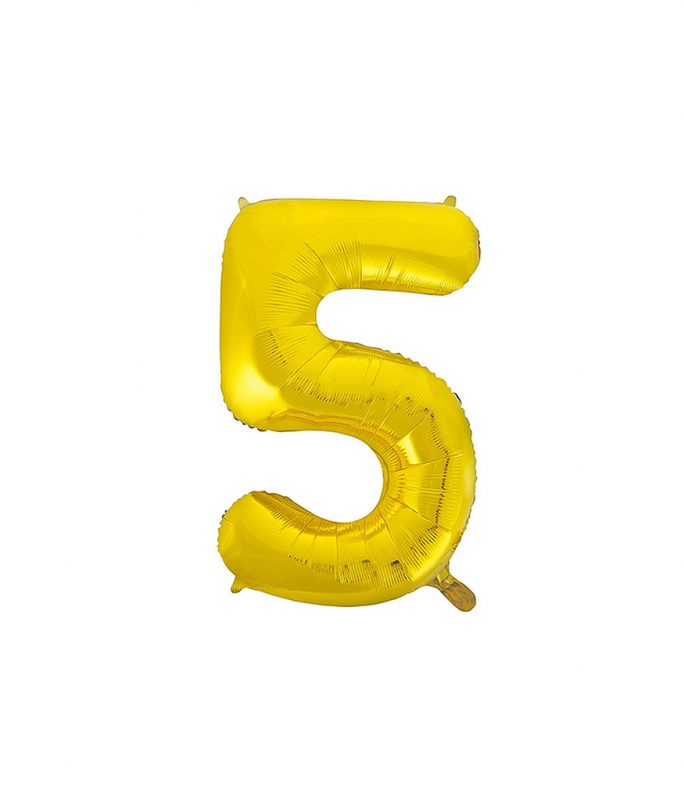 Gold Foil Number Balloon 5 – LookSharpStore
