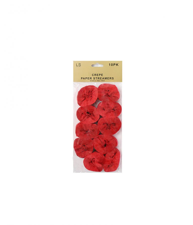 Crepe Paper Streamers Red 10pk – LookSharpStore