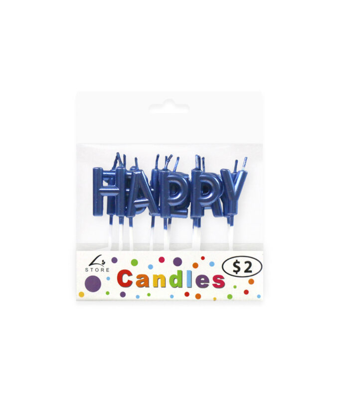 Metallic Happy Birthday Royal Blue Candle Set – LookSharpStore