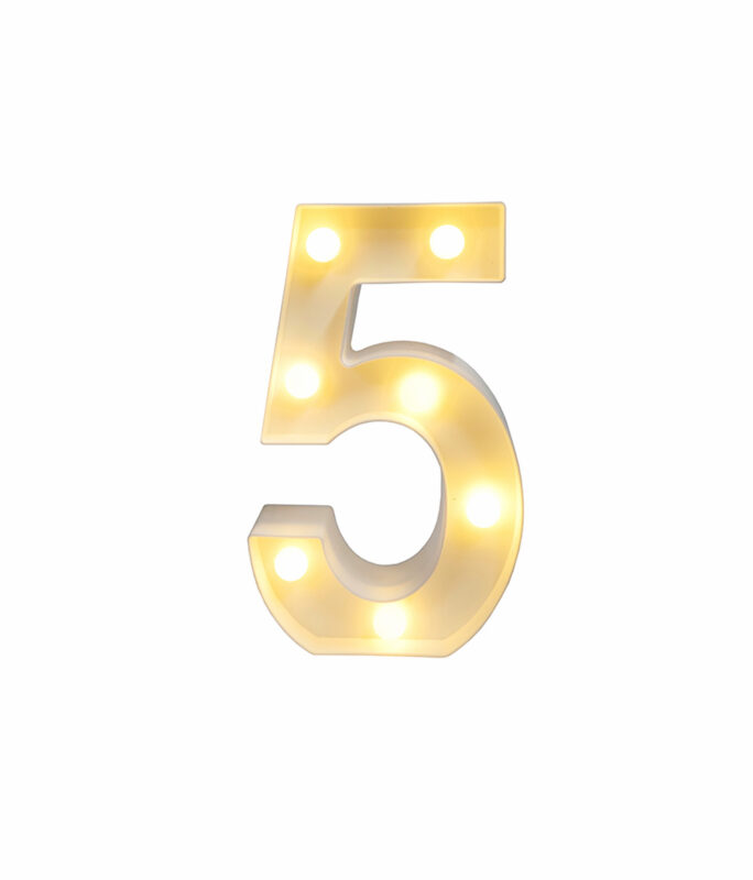 Light Up Number 5 Warm White LED – LookSharpStore