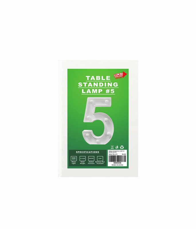 Light Up Number 5 Warm White LED – LookSharpStore