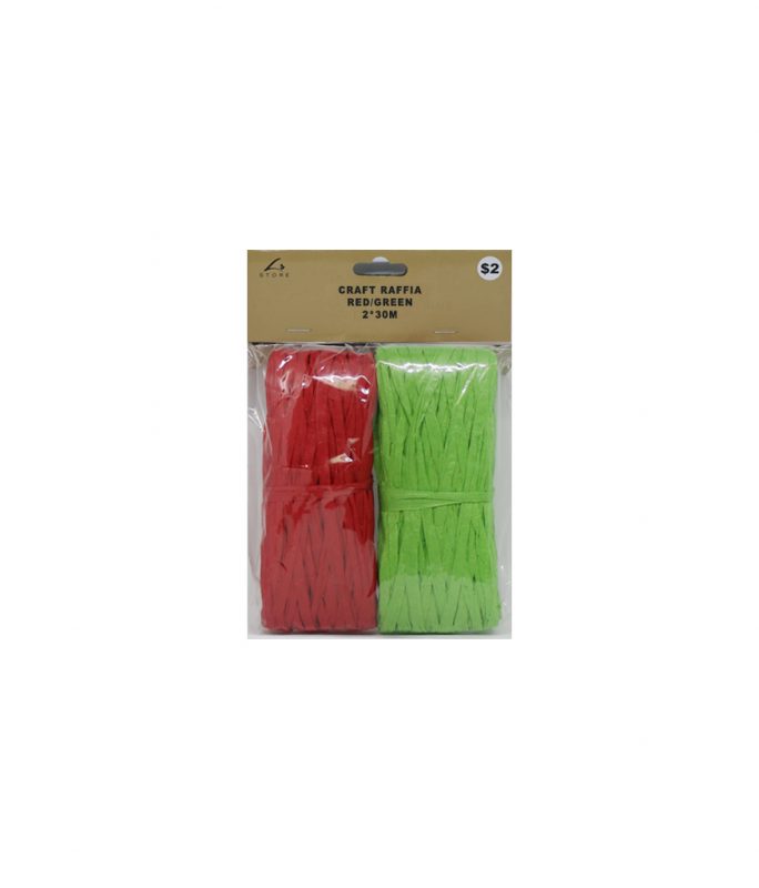 Red & Green Craft Raffia 2x30m – LookSharpStore