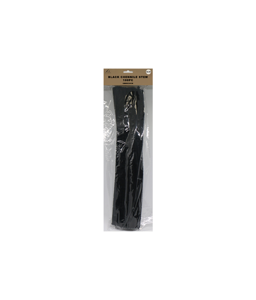 Black Chenille Stems 30cm – LookSharpStore