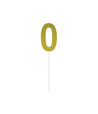 Gold Glitter Cake Topper Number 0 – LookSharpStore