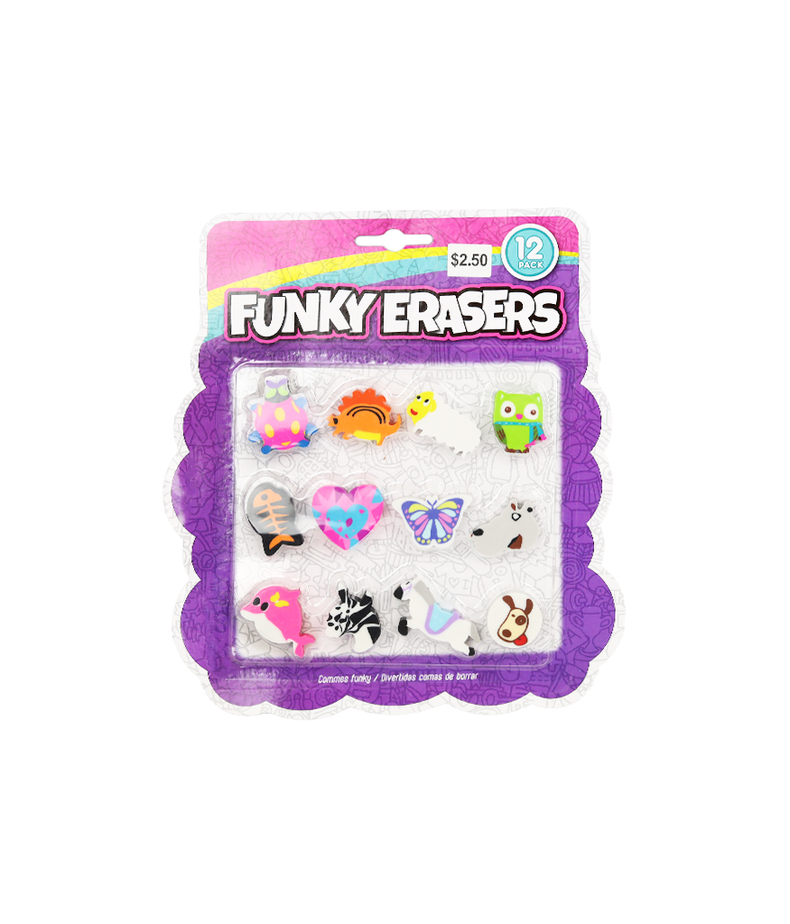 Funky Erasers Assorted 12pk – LookSharpStore