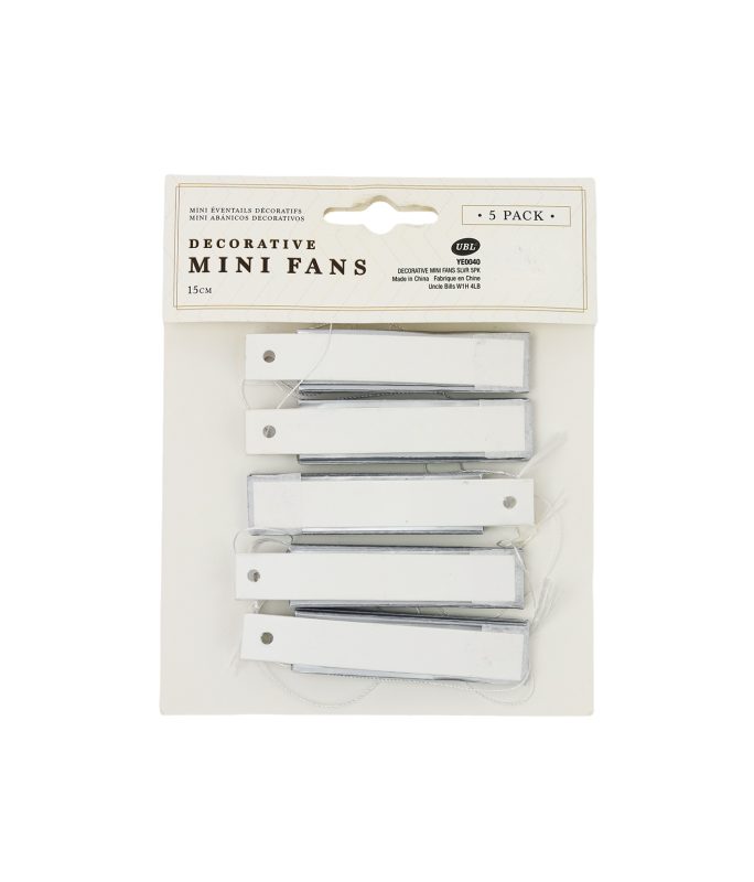 Silver Mini Decorative Fans 5pk – LookSharpStore