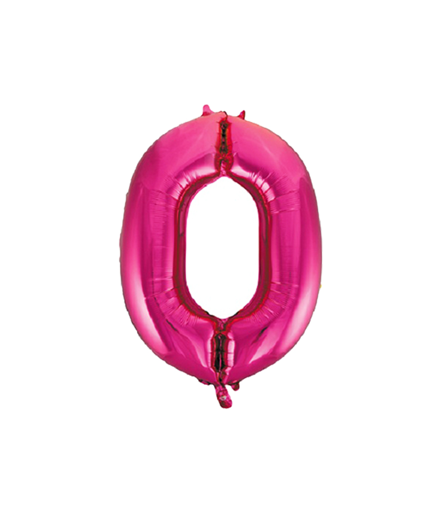 Hot Pink Foil Number Balloon 0 – LookSharpStore