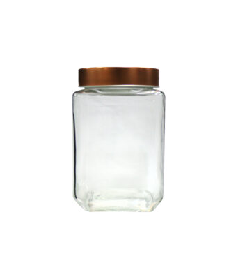 Glass Storage Jar With Copper Lid 9x9x14.6cm – LookSharpStore