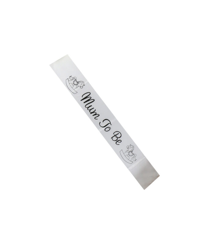 White Mum To Be Sash – LookSharpStore