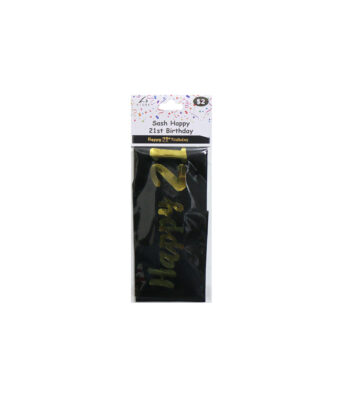 Black 21st Happy Birthday Sash – LookSharpStore