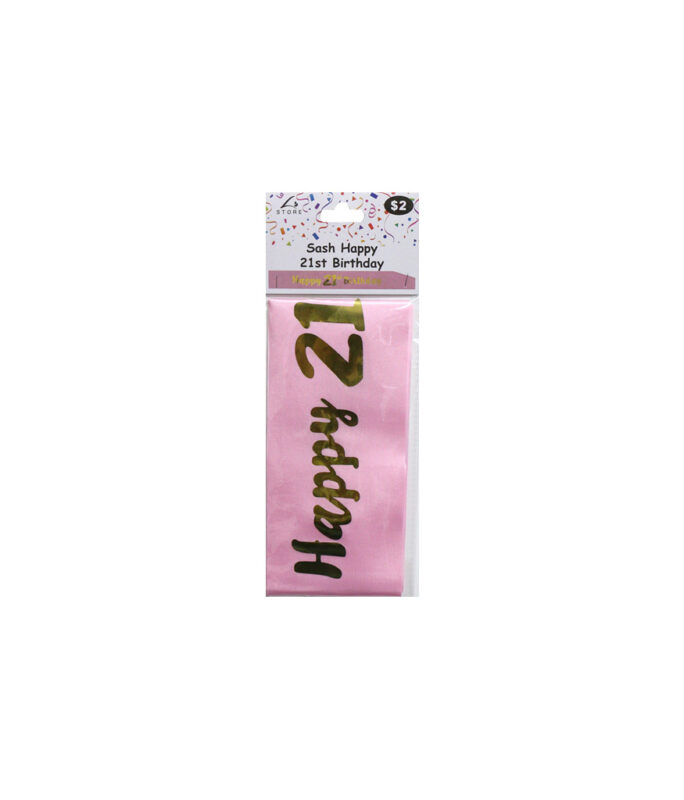 Pink 21st Happy Birthday Sash – LookSharpStore