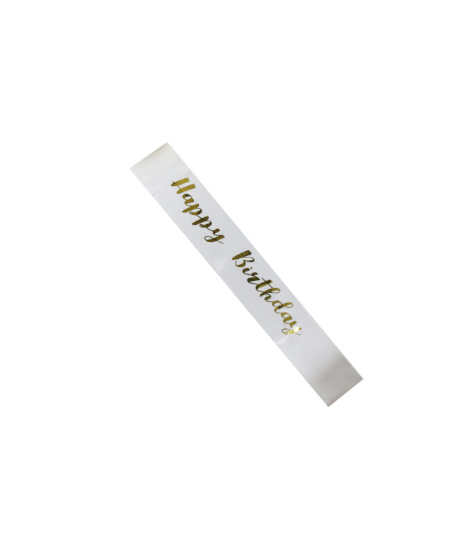 White Happy Birthday Sash – LookSharpStore