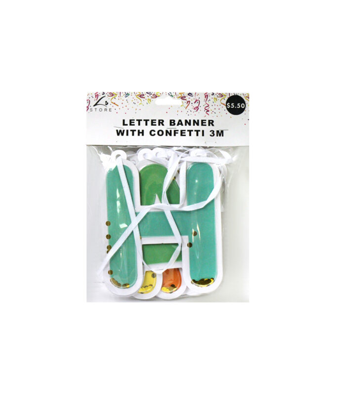Happy Birthday Letter Banner With Confetti 3m – LookSharpStore