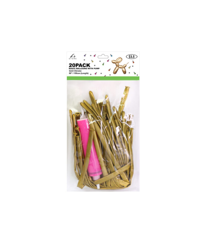 Chrome Gold Magic Balloons With Pump 20pcs – LookSharpStore
