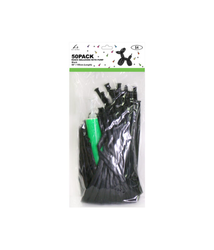 Black Magic Balloons With Pump 50pcs – LookSharpStore