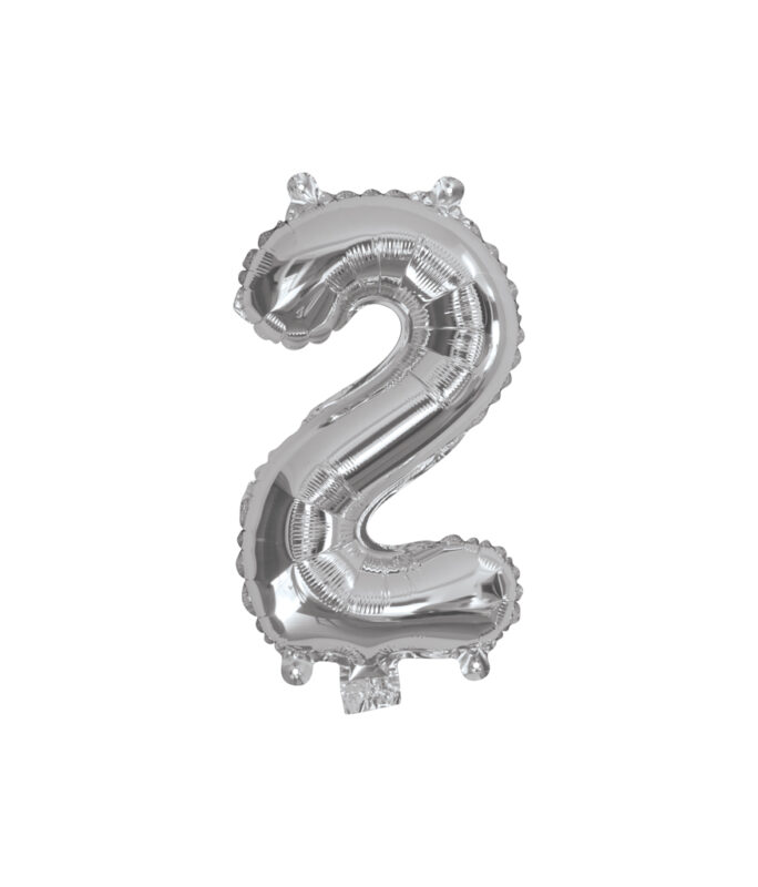 Silver Air Fill Number 2 Balloon | LookSharpStore