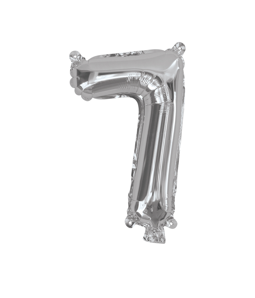 Silver Air Fill Number 7 Balloon | LookSharpStore