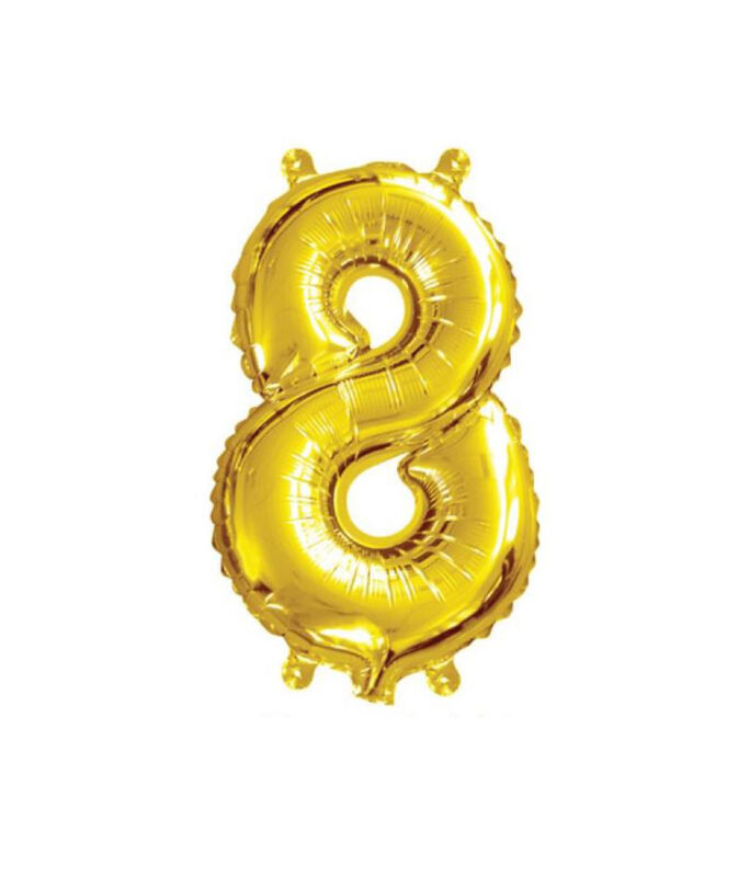 Gold Air Fill Number 8 Balloon | LookSharpStore