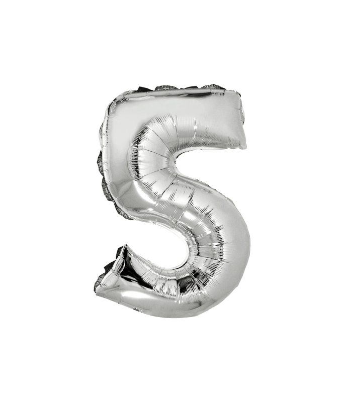 Silver Air Fill Number 5 Balloon – LookSharpStore