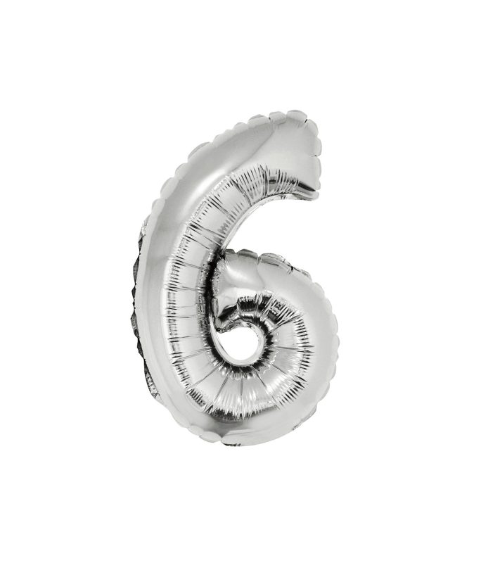 Silver Air Fill Number 6 Balloon – LookSharpStore