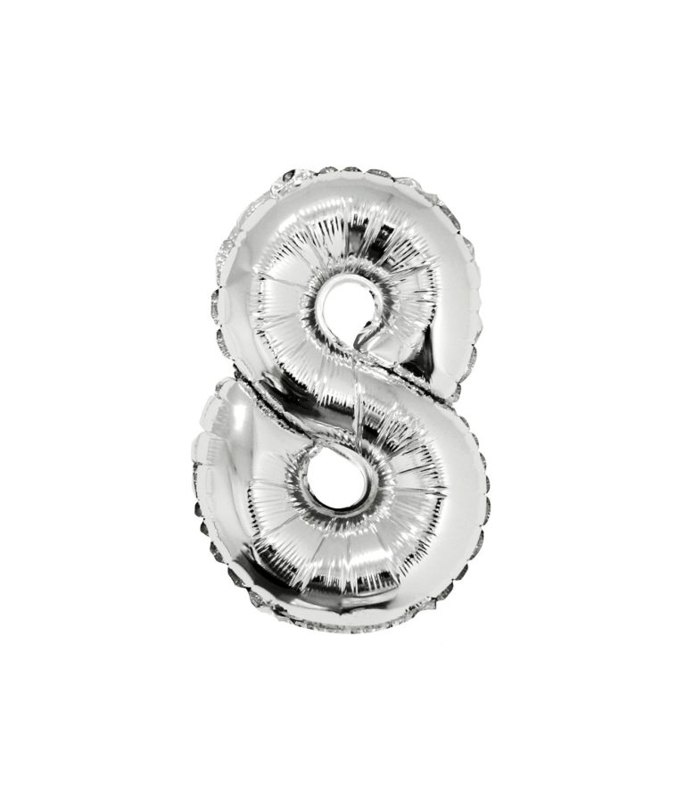 Silver Air Fill Number 8 Balloon – LookSharpStore