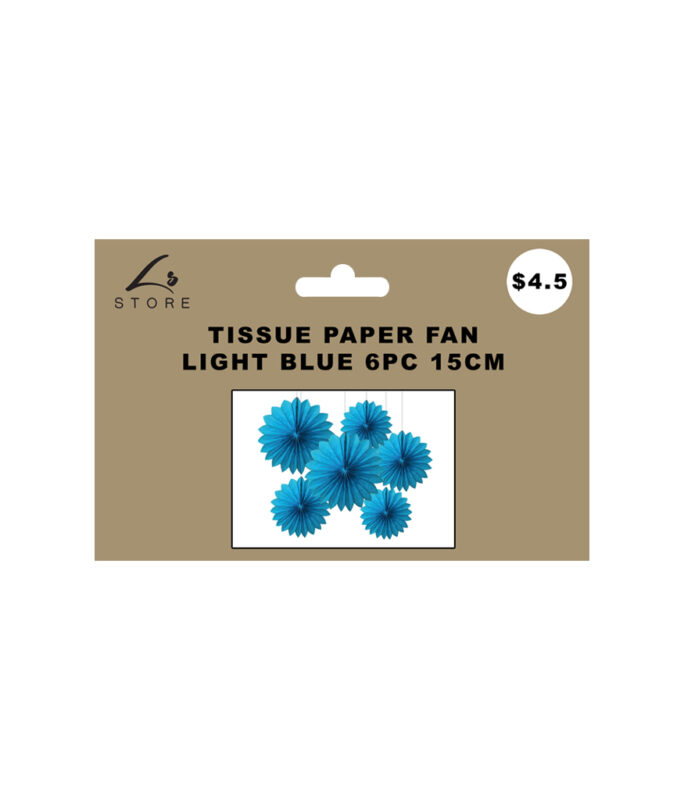 Light Blue Paper Fan Set 15cm – LookSharpStore