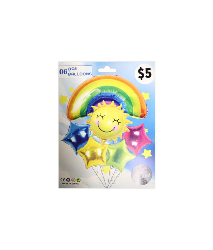 Rainbow Party Balloon Set 6pc | LookSharpStore