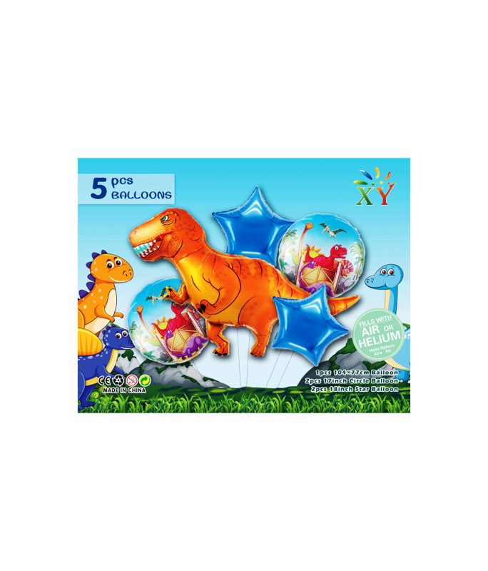 Dinosaur Party Balloon Set 5pc – LookSharpStore