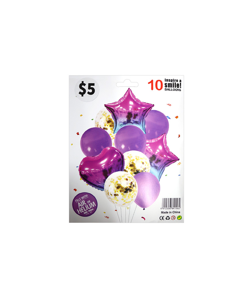Purple Party Balloon Set 10pc | LookSharpStore