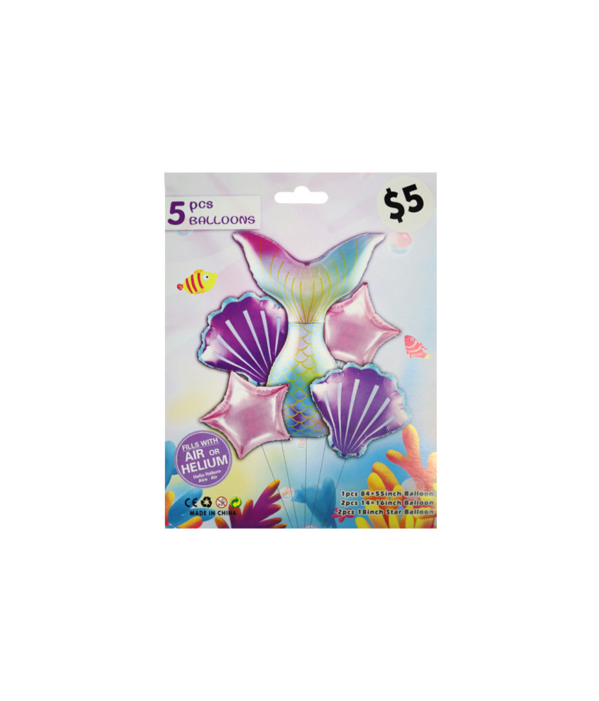 Mermaid Party Balloon Set 5pc | LookSharpStore
