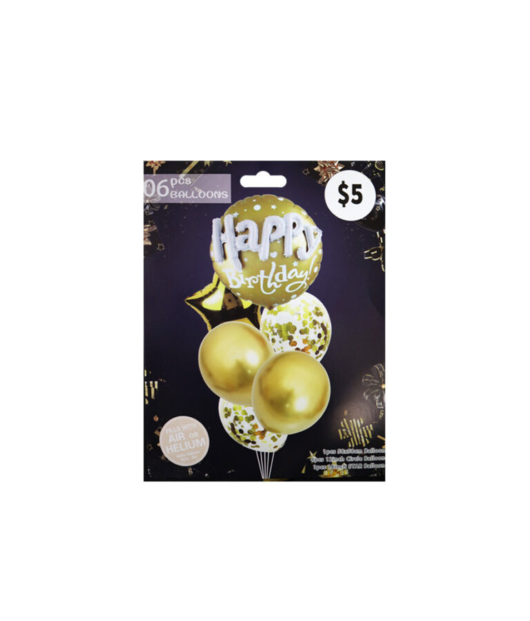 Gold Party Balloon Set 6pc | LookSharpStore