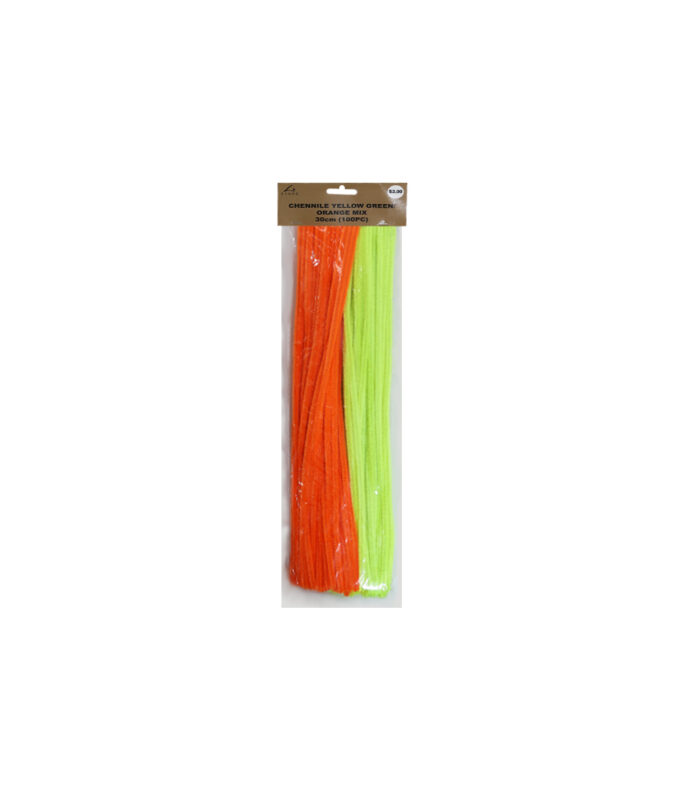 Neon Green & Orange Mixed Chenille Stems 30cm – LookSharpStore