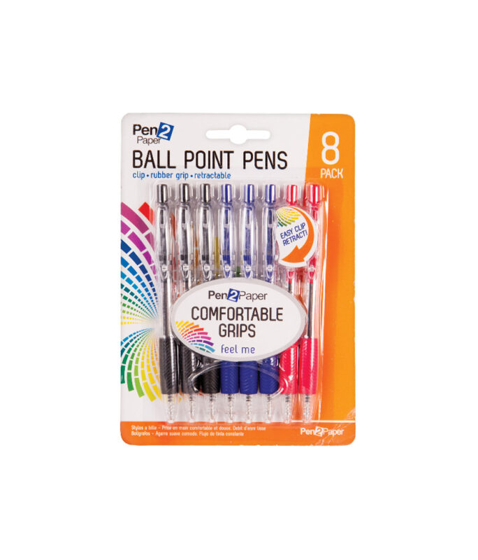 Ball Point Pens With Soft Grip 6pk – LookSharpStore