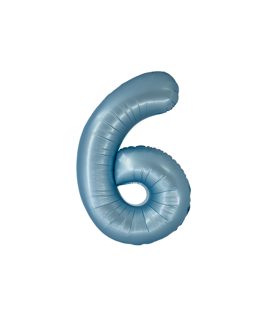 Light Blue Foil Matte Number 6 | LookSharpStore