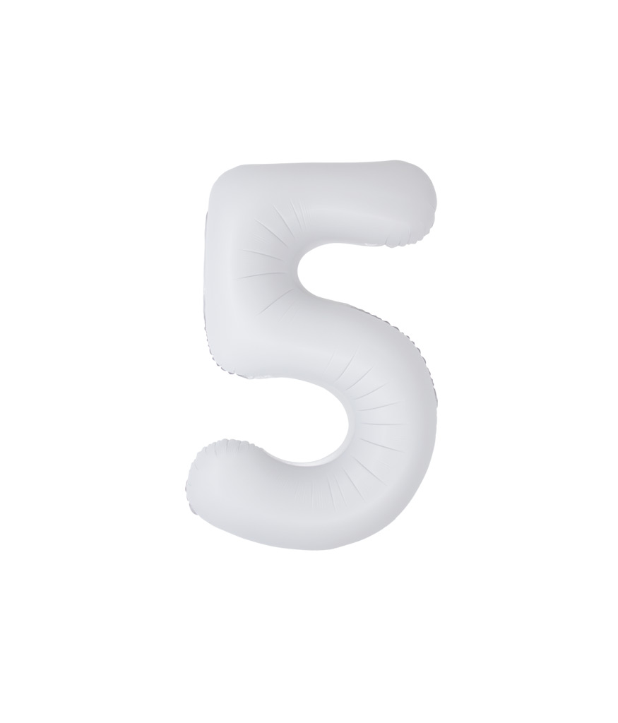 White Foil Matte Number 5 | LookSharpStore