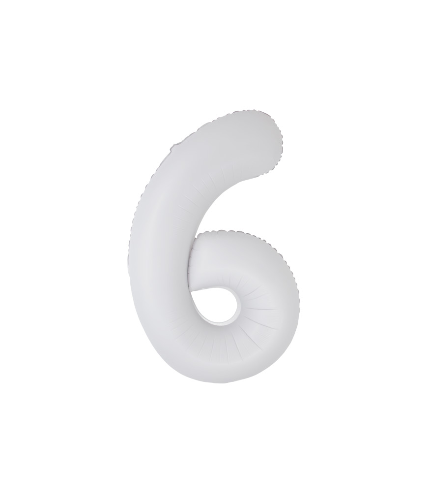 White Foil Matte Number 6 | LookSharpStore