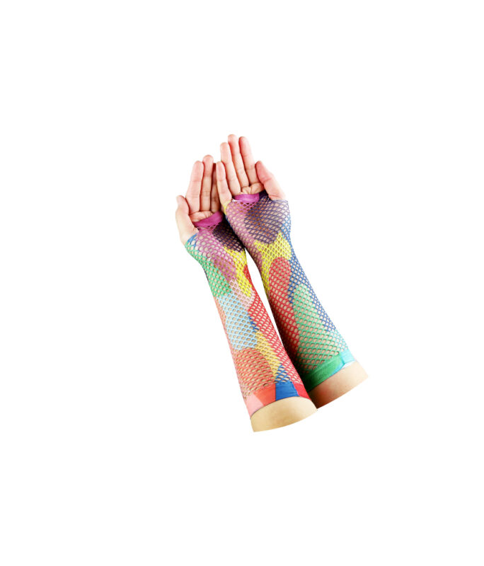 Rainbow Design Fishnet Gloves – LookSharpStore