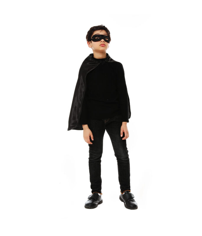 Black Superhero Cape & Mask 60cm – LookSharpStore