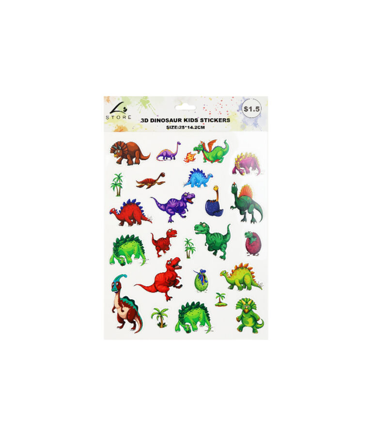 3D Dinosaur Kids Stickers – LookSharpStore