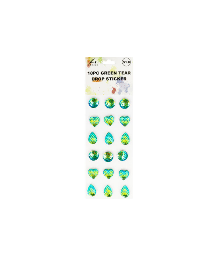 Green Tear Drop Sticker 18pc – LookSharpStore