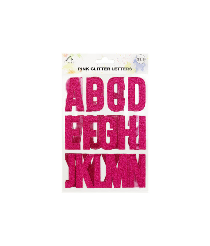 Pink Glitter Letter Stickers 26pc – LookSharpStore