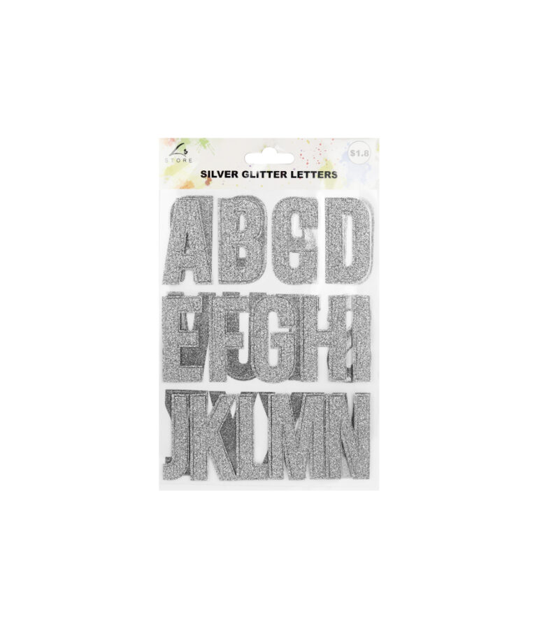 Silver Glitter Letter Stickers 26pc – LookSharpStore